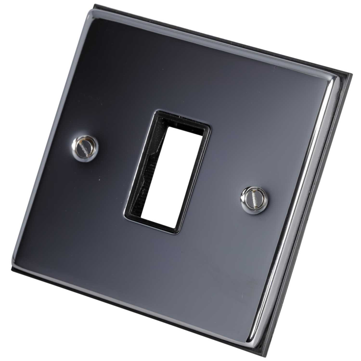 Scolmore Click Deco 1 Gang 1 Module Front Plate Black Insert Polished ...