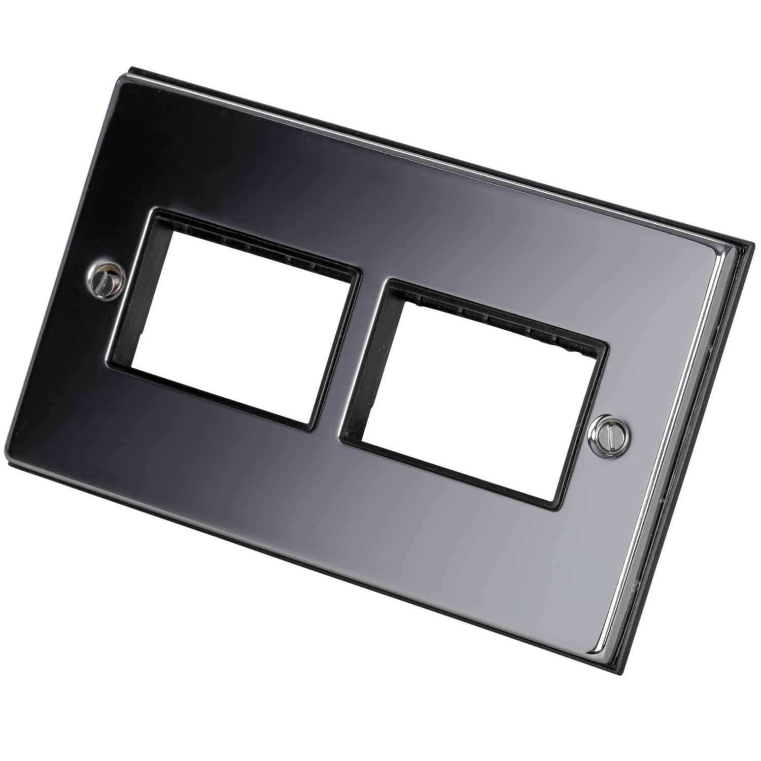 Scolmore Click Deco 2 Gang 3 + 3 Module Front Plate Black Insert ...
