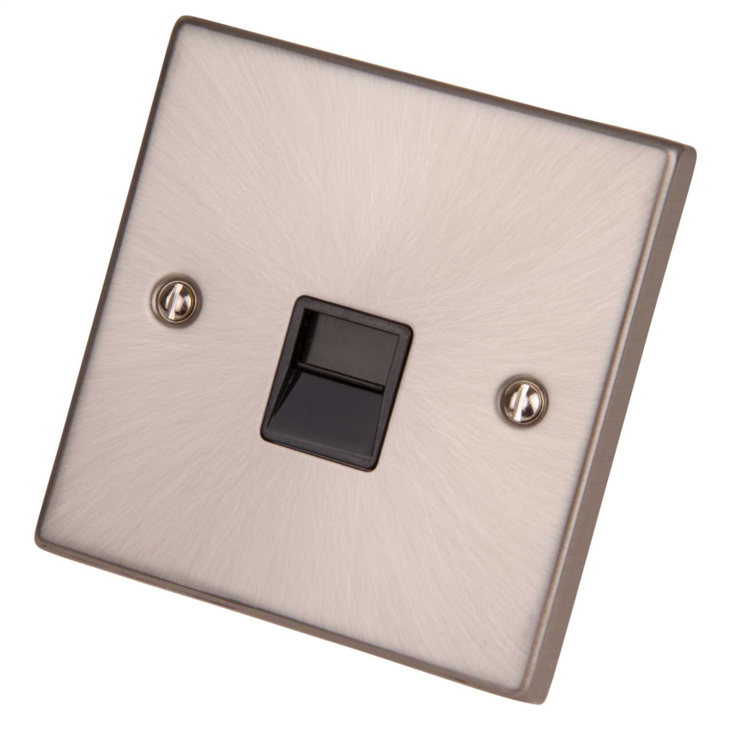 Scolmore Click Deco 1 Gang Master Telephone Socket Black Insert Satin ...