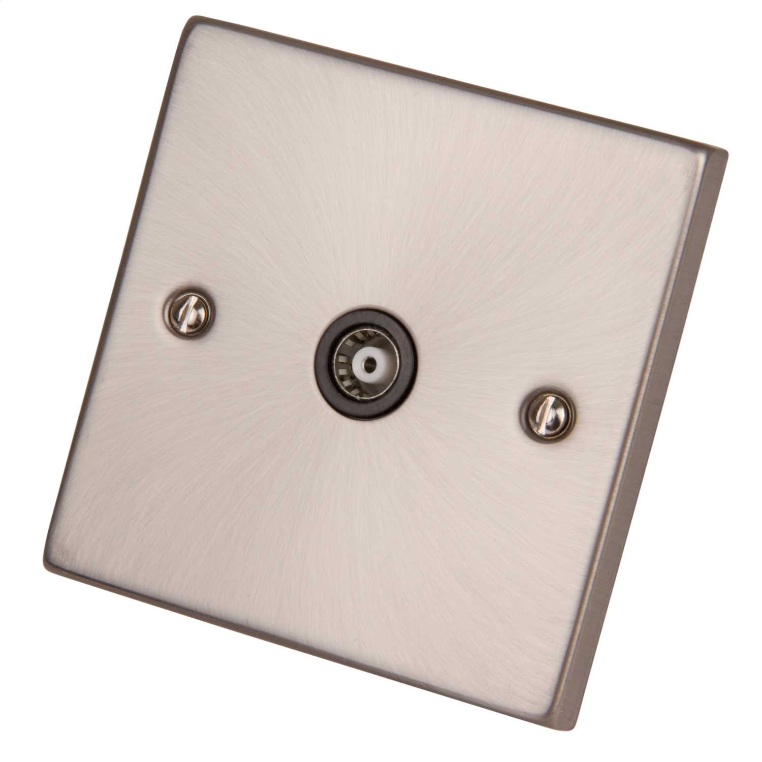 Scolmore Click Deco 1 Gang Coaxial Isolated Socket Black Insert Satin ...