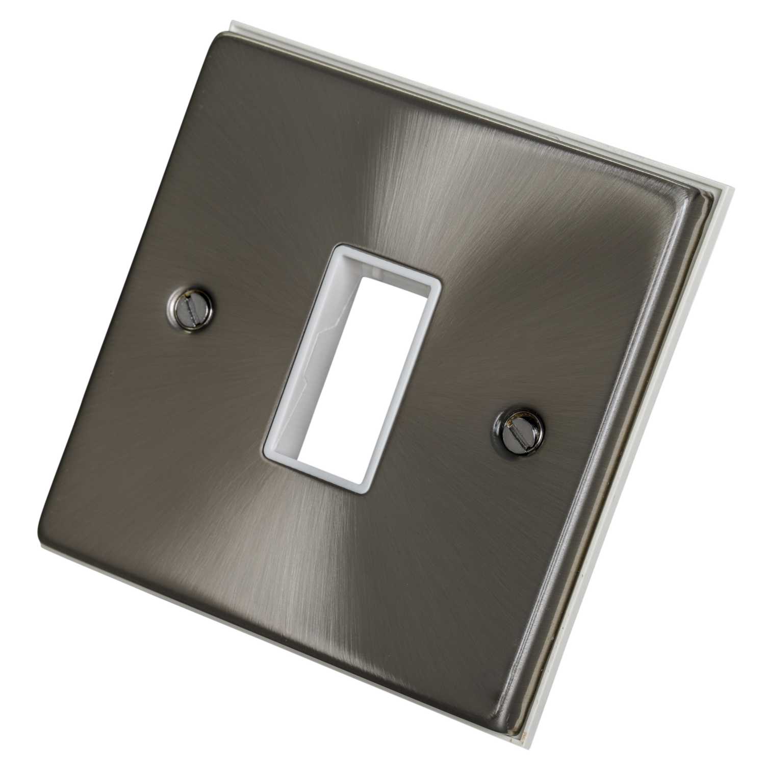 Scolmore Click Deco 1 Gang 1 Module Front Plate White Insert Satin ...