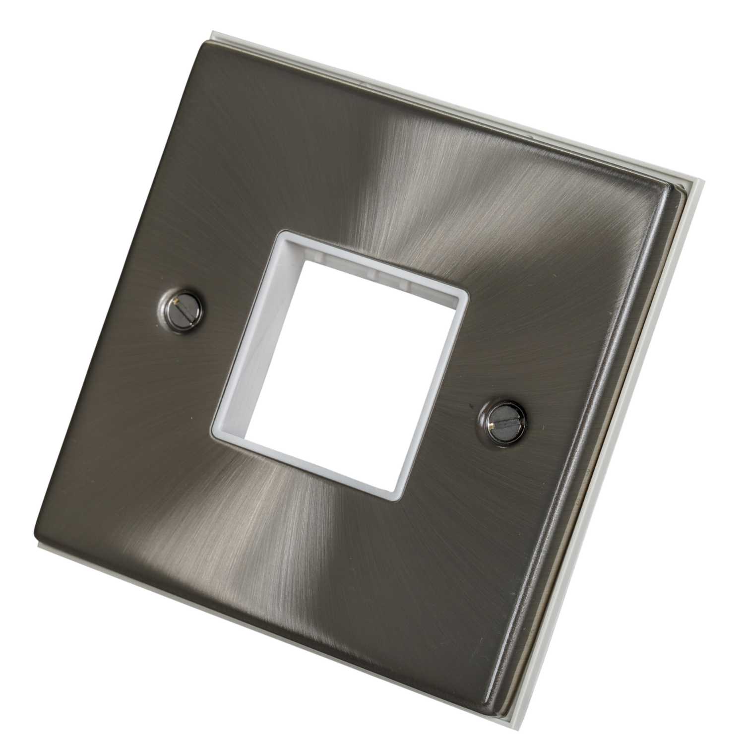 Scolmore Click Deco 1 Gang 2 Module Front Plate White Insert Satin ...