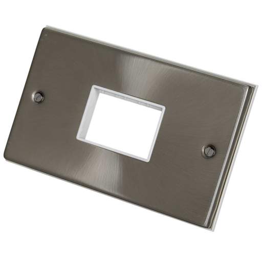 Scolmore Click Deco 2 Gang 3 Module Front Plate White Insert Satin ...