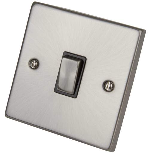 Scolmore Click Deco 20A DP Switch Metal / Black Insert Satin Chrome ...