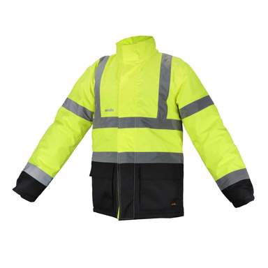 Scruffs Large High Visibility Waterproof Jacket Yellow / Navy (T56379 ...