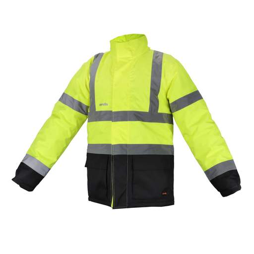 Scruffs Medium High Visibility Waterproof Jacket Yellow / Navy (T56378 ...