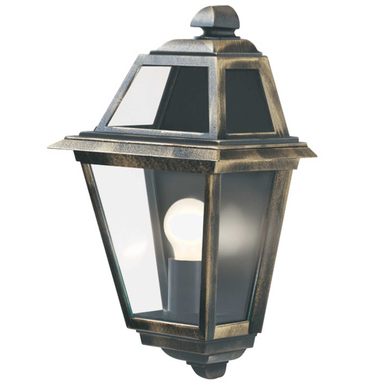 Searchlight IP44 Outdoor Wall Light Black and Gold (1523) | CEF