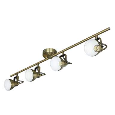 Searchlight Focus 4 Light GU10 Spotlight Bar Antique Brass (1544AB) | CEF