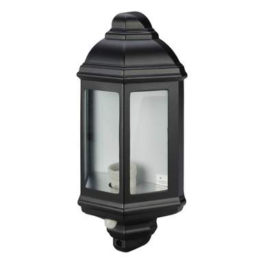 Searchlight Maine Outdoor Aluminium Half Lantern with PIR Black (280BK ...