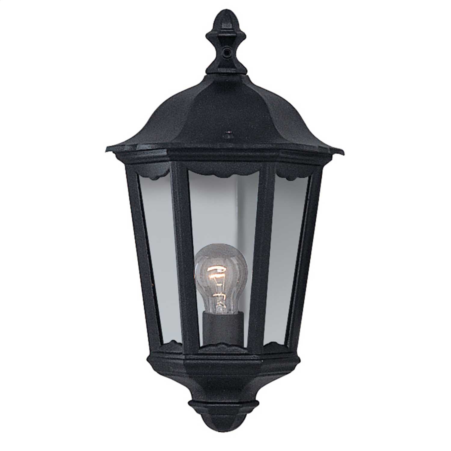 Searchlight Alex IP44 Black Half Lantern (82505BK) | CEF