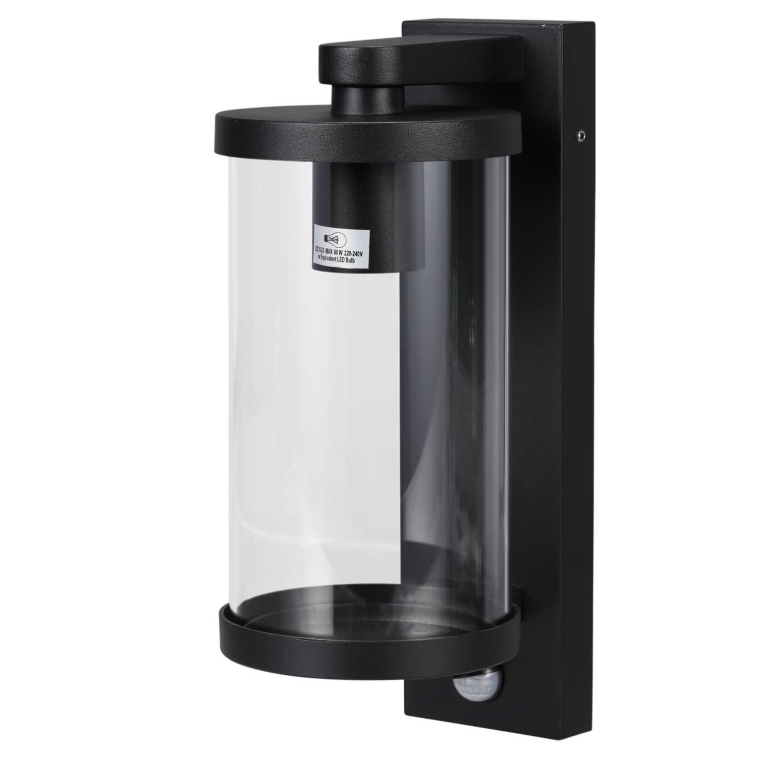Searchlight Bakerloo Outdoor Wall Light with PIR Black (8631BK) | CEF