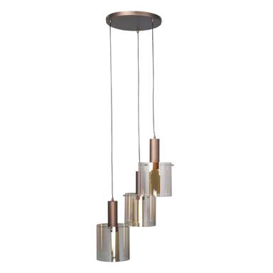 Searchlight Sweden 3 Light Pendant Mocha Metal with Amber Glass (88910 ...