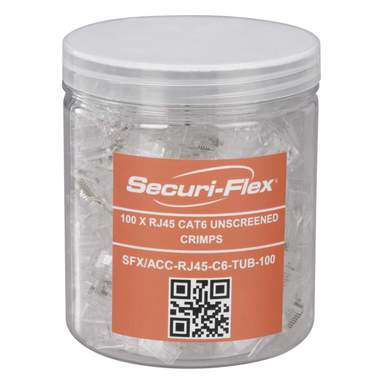 Securi-Flex CAT6 RJ45 UTP Connector Plug (Tub of 100) (SFX/ACC-RJ45-C6 ...