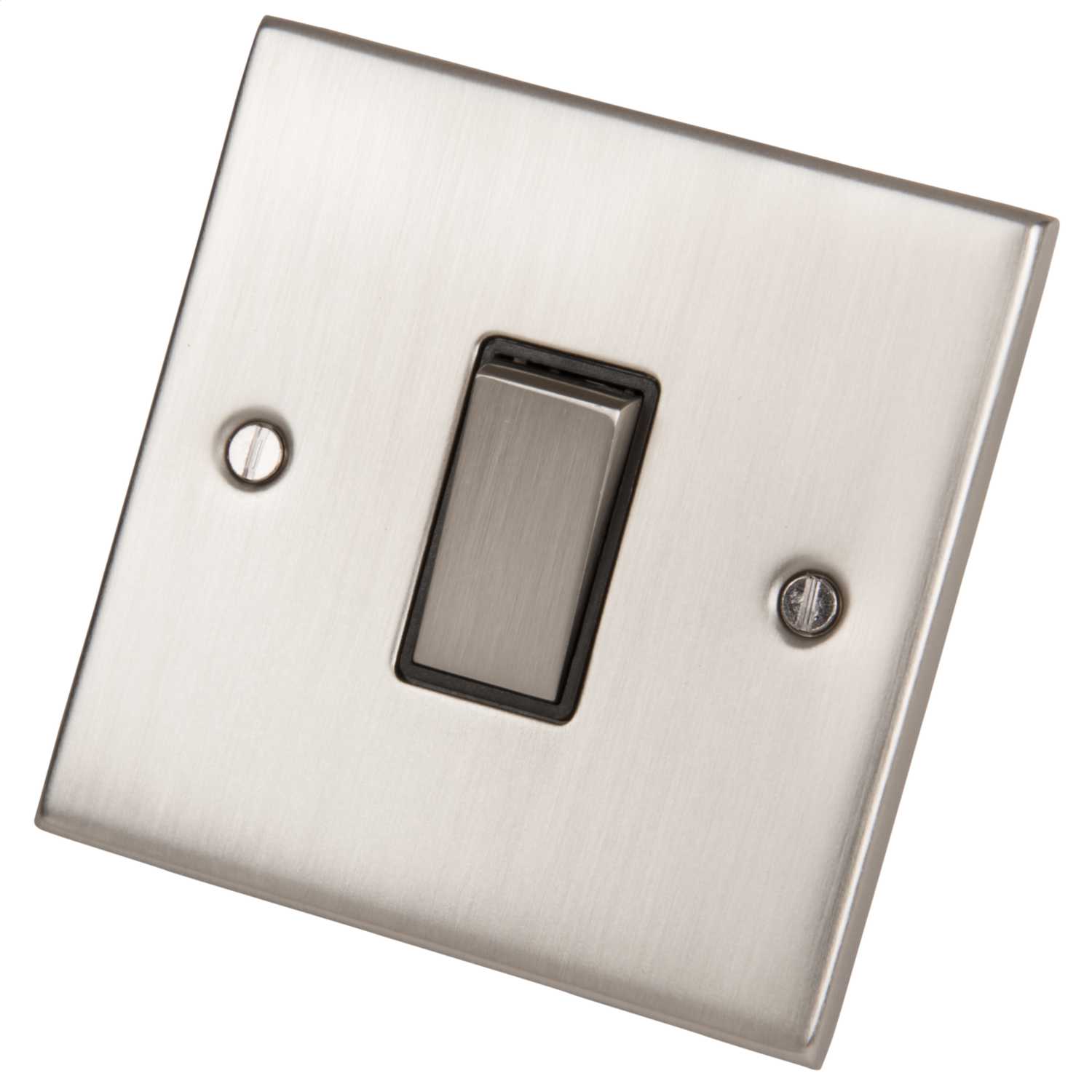 LGA Selectric 5M 10A 1 Gang 2 Way Switch Metal / Black Insert Satin ...