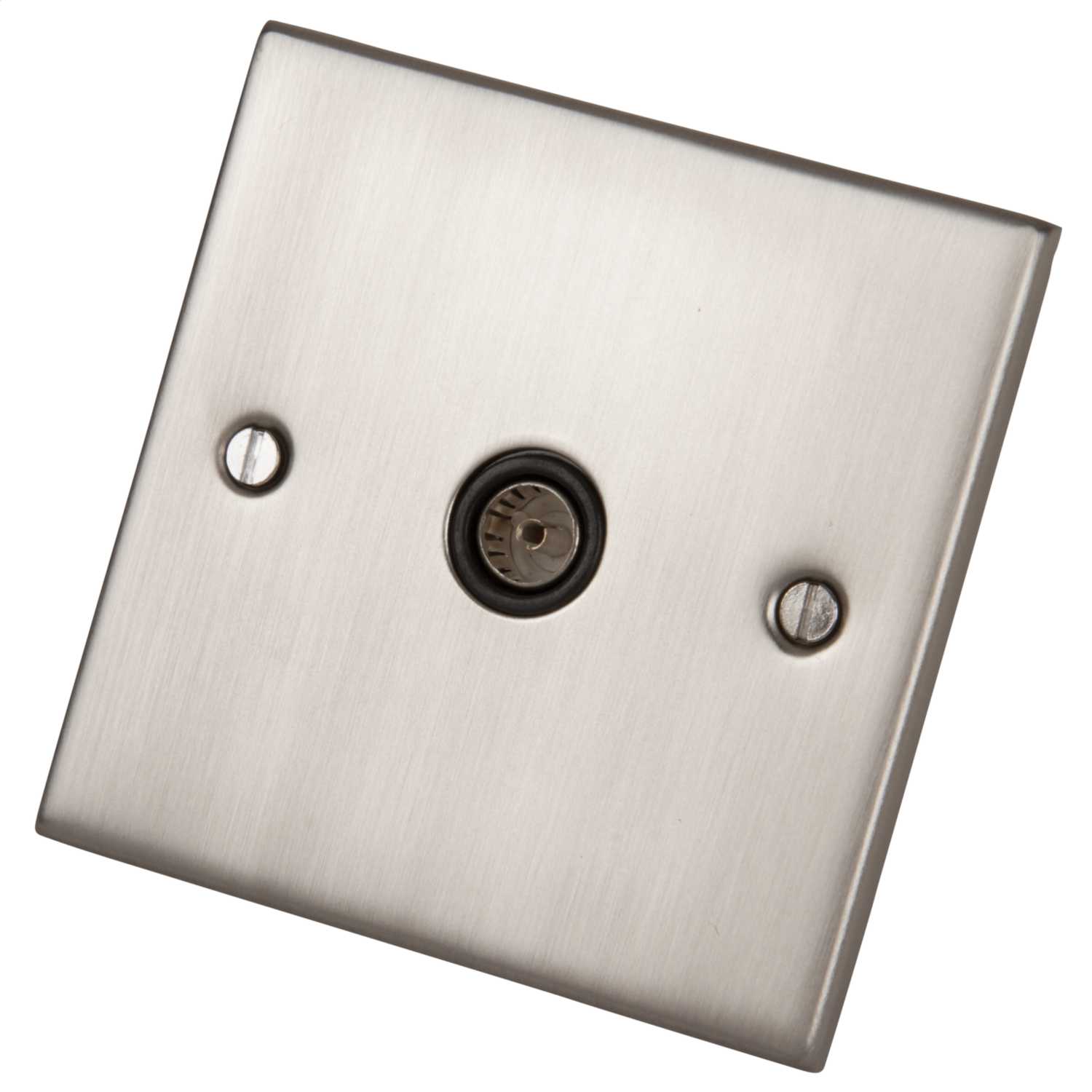 LGA Selectric 5M 1 Gang Coaxial Socket Black Insert Satin Chrome ...