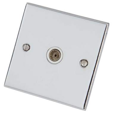 LGA Selectric 5M 1 Gang Coaxial Socket White Insert Polished Chrome ...
