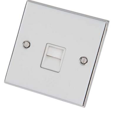 LGA Selectric 5M 1 Gang Master Telephone Socket White Insert Polished ...