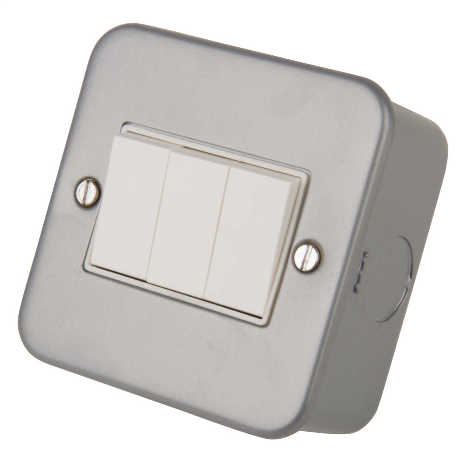 LGA Selectric 10A 3 Gang 2 Way Light Switch Metal Clad (LG203MB) | CEF