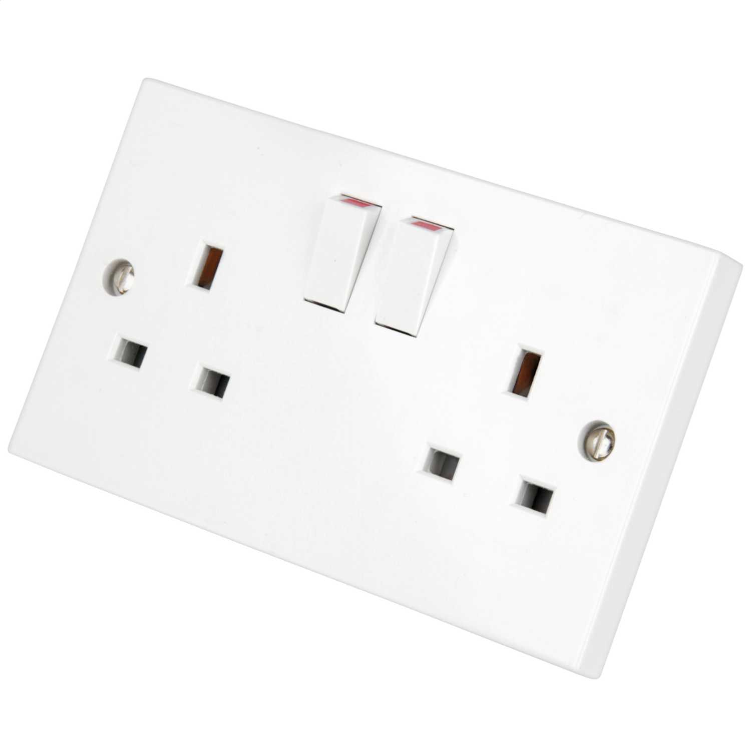 LGA Selectric 13A 2 Gang Switched Socket White (LG9098) | CEF