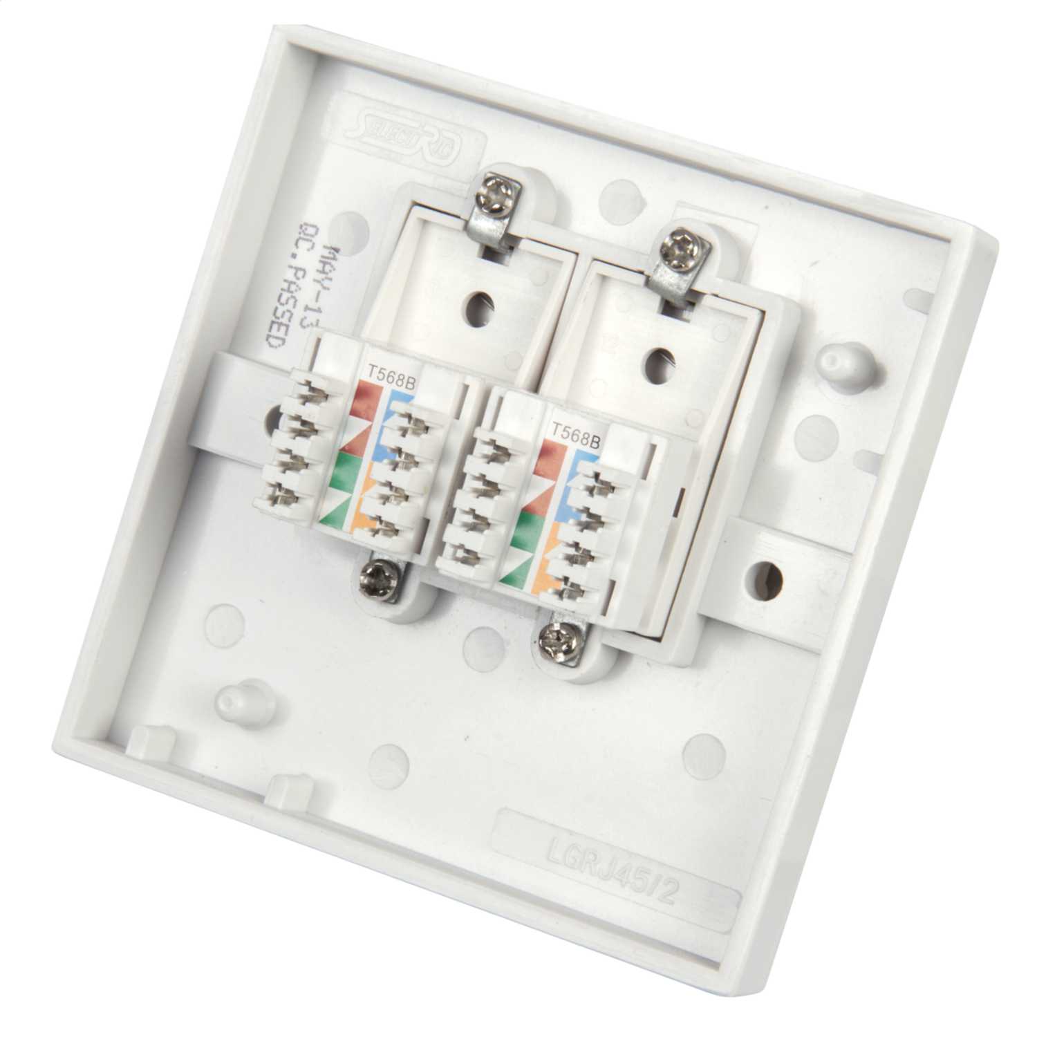 LGA Selectric 1 Gang Twin RJ45 Socket White (NLGRJ45/2) | CEF