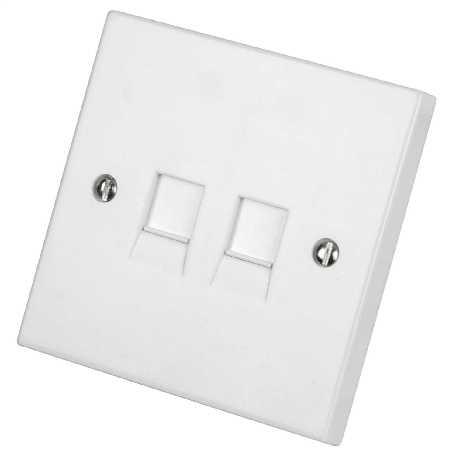 LGA Selectric 1 Gang Twin RJ45 Socket White (NLGRJ45/2) | CEF