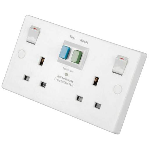 LGA Selectric 13A 2 Gang Double RCD Switched Socket White (SPL-RCD2GS ...