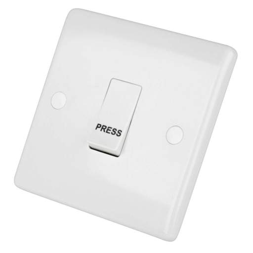 LGA Selectric 10A Push Switch marked Press Switch White (SSL506) | CEF