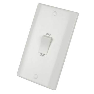 LGA Selectric 45A DP 2 Gang Vertical Switch with White Rocker White ...