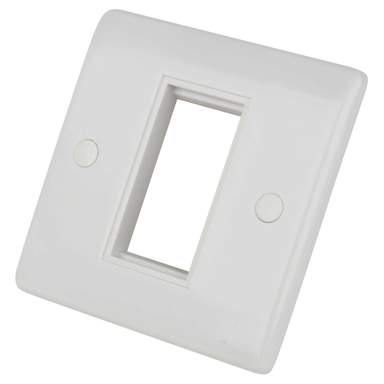 LGA Selectric 1 Gang 1 Euro Module Front Plate White (SUN-1) | CEF