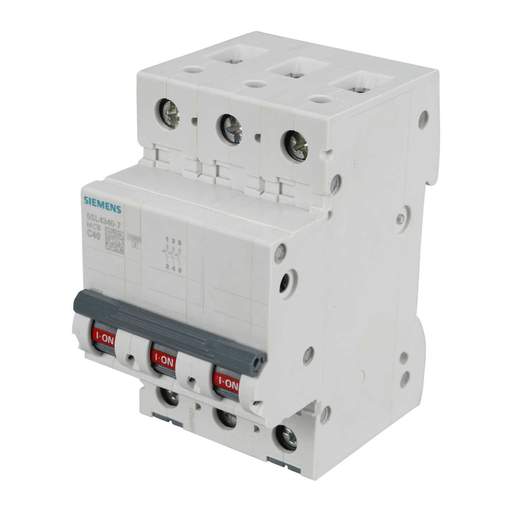 Siemens 40A Triple Pole 10kA C Curve MCB (5SL4340-7MB) | CEF