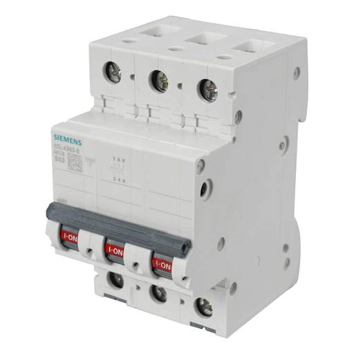 Siemens 63A Triple Pole 10kA B Curve MCB (5SL4363-6MB) | CEF