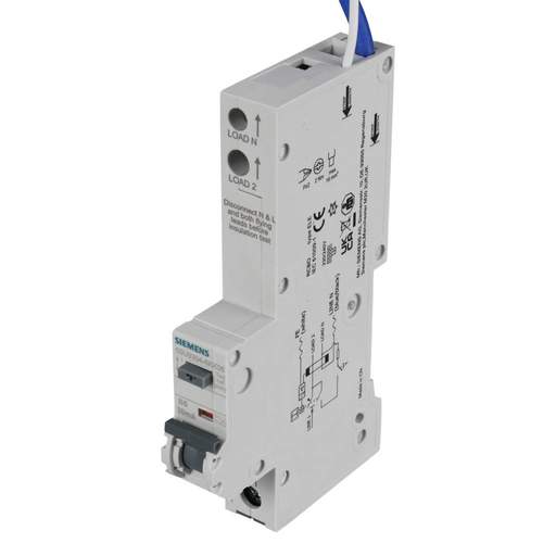 Siemens 6A 1P+N 1 Module B Curve 10kA 30mA Type A RCBO (5SU9304-6KK06) | CEF