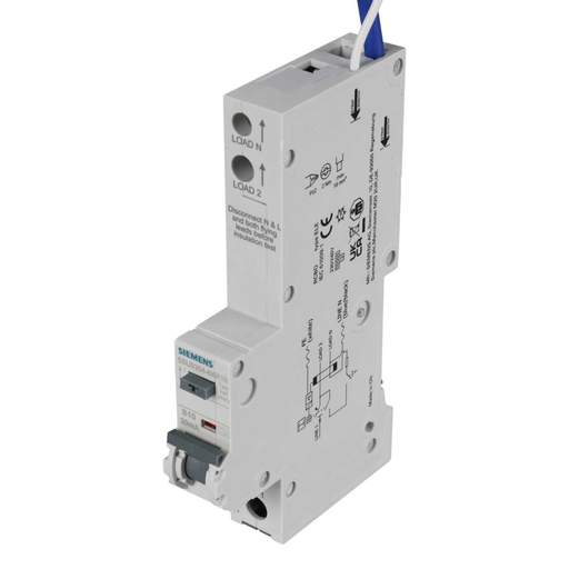 Siemens 10A 1P+N 1 Module B Curve 10kA 30mA Type A RCBO (5SU9304-6KK10) | CEF