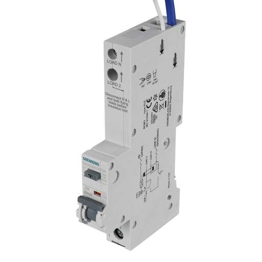 Siemens 6A 1P+N 1 Module C Curve 10kA 30mA Type A RCBO (5SU9304-7KK06) | CEF
