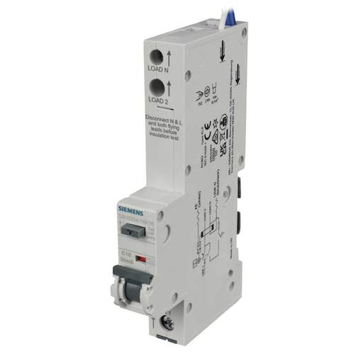 Siemens 16A 1P+N 1 Module C Curve 10kA 30mA Type A RCBO (5SU9304-7KK16) | CEF