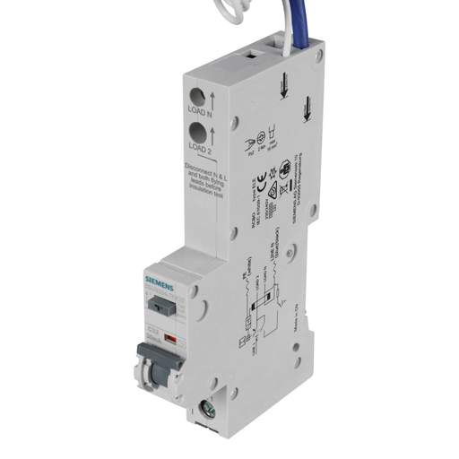 Siemens 32A Single Pole and Neutral 1 Module C Curve 10kA 30mA Type A RCBO (5SU9304-7KK32) | CEF