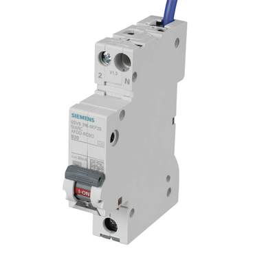 Siemens 20A 1P+N 1 Module B Curve 6kA 30mA Type A AFDD Combined RCBO (5SV6316-6KP20) | CEF