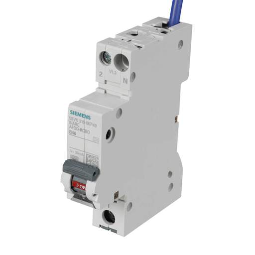 Siemens 40A 1P+N 1 Module B Curve 6kA 30mA Type A AFDD Combined RCBO (5SV6316-6KP40) | CEF
