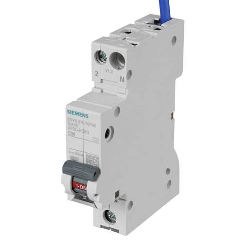 Siemens 6A 1P+N 1 Module C Curve 6kA 30mA Type A AFDD Combined RCBO ...