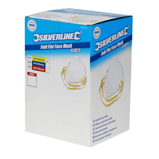 Silverline FFP1 NR Fold Flat Face Mask (Pack of 50) (633532) | CEF
