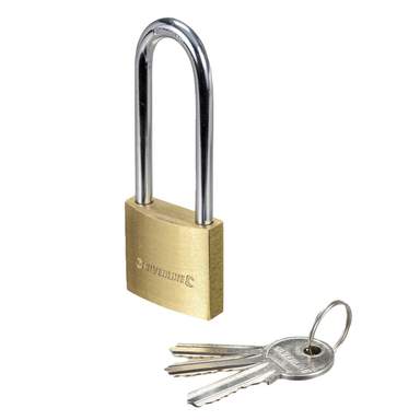 Silverline 40mm Long Shackle Padlock Brass (MSS03L) | CEF