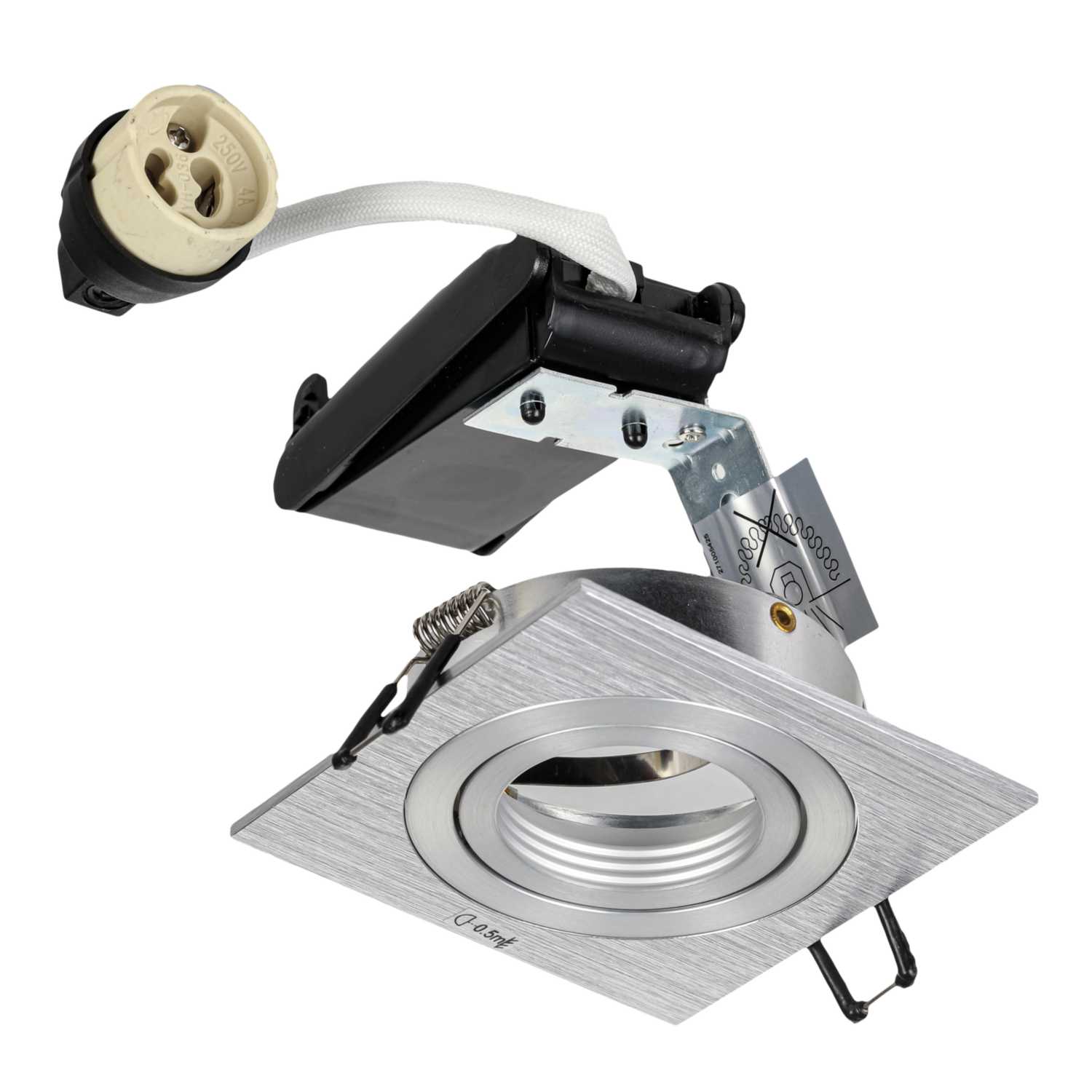 SLV Lighting Tria 50W GU10 Square Tilt Downlight Brushed Aluminium ...