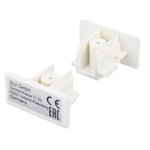 SLV Lighting End Cap for 1 Circuit Track White (2 Pack) (143131) | CEF