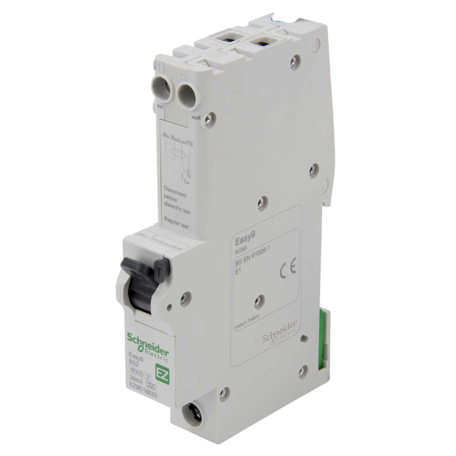 Schneider Easy9 32A Single Pole 1 Module B Curve 6kA 30mA Type A RCBO (EZ9D16832) | CEF