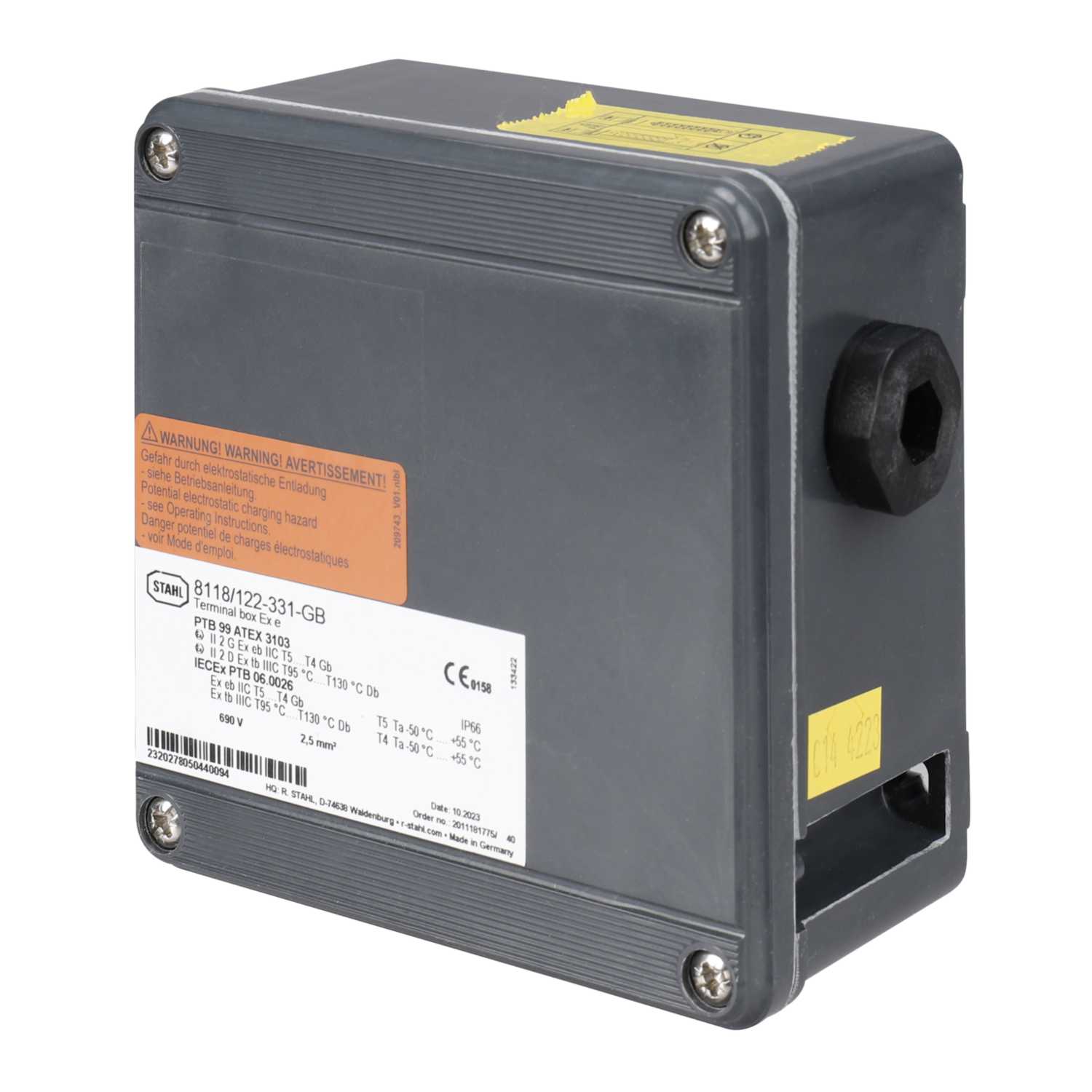 R Stahl Zone 1 Ex Junction Box with 6 x WDU2.5 Terminals (133117) | CEF