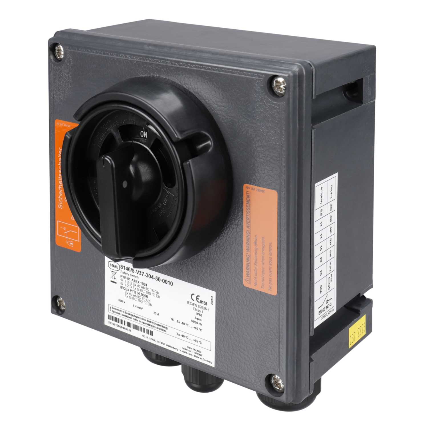 R Stahl 25A 3 Pole + Auxiliary Ex Load Disconnect Switch IP66 (201422 ...