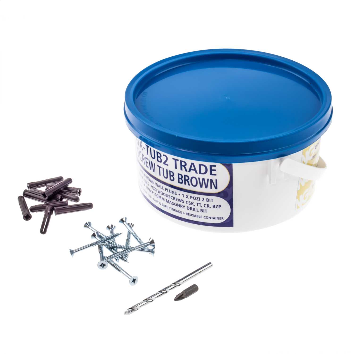 Engex Trade Tub Brown Plugs and 10 x 2" Wood Screws (Tub of 400) (GX ...