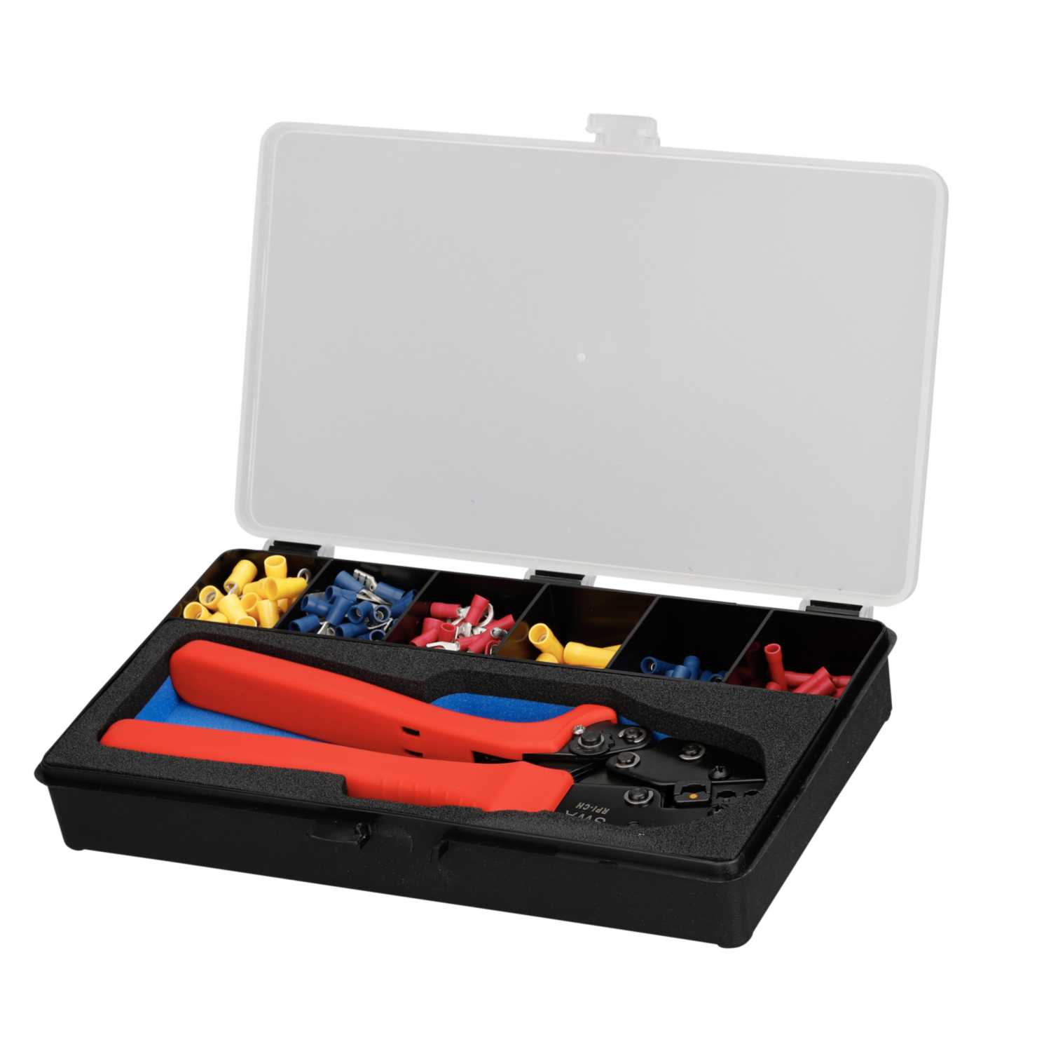 SWA 0.5mm² to 6mm² Hand Ratchet Crimp Tool and Insulated Terminals Kit ...