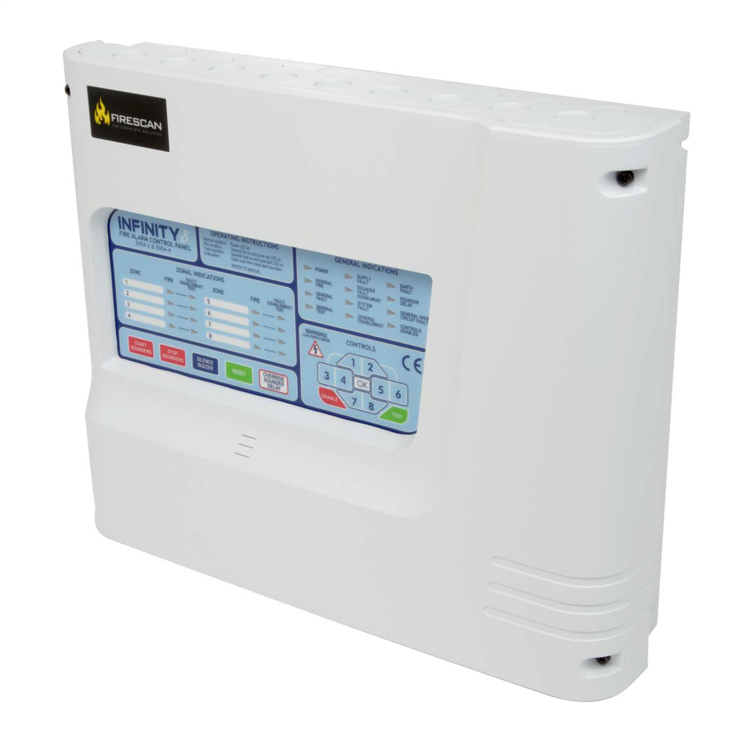 Firescan 8 Zone Infinity Fire Alarm Panel with Batteries (FSINF-8) | CEF