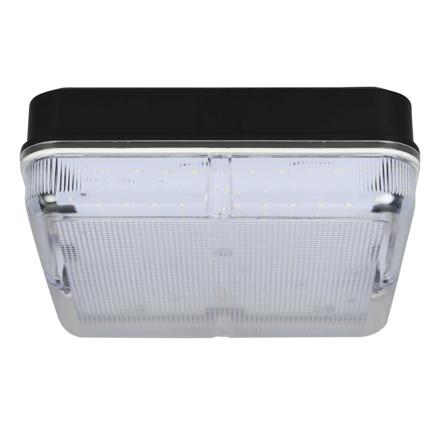 Xcite 17W LED Square Bulkhead Black / Prismatic 4000K (XCBH65SBP) | CEF